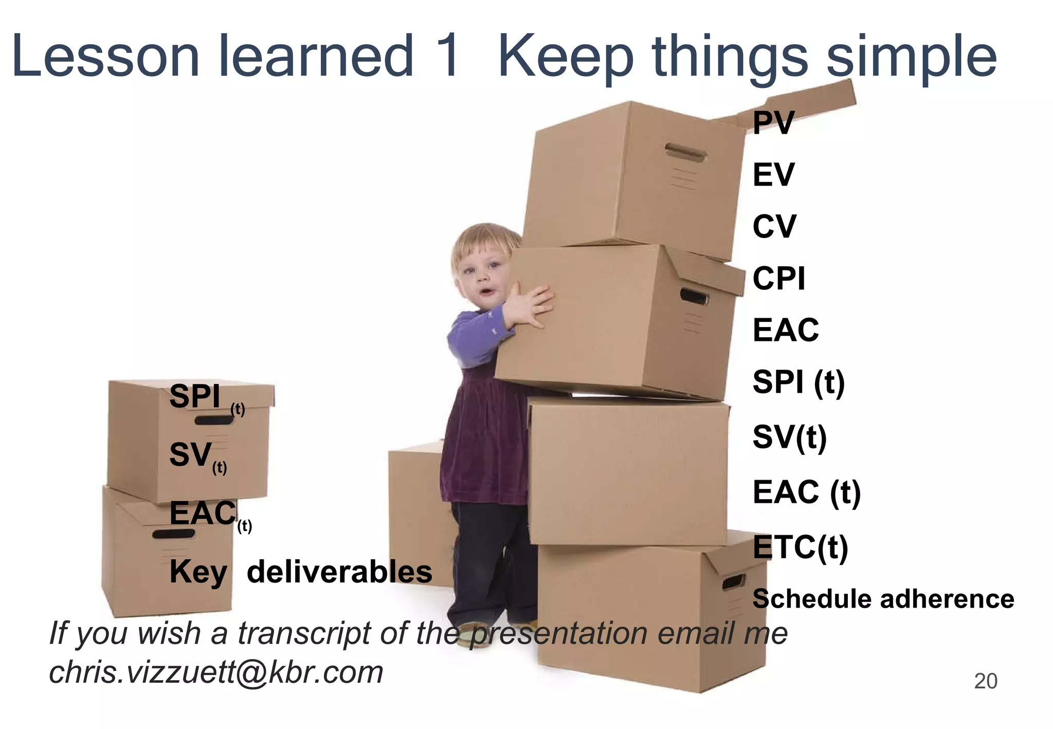 Earned Schedule Management - lessons learned | PPT