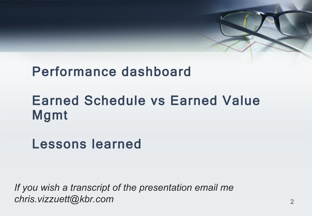 Earned Schedule Management - lessons learned | PPT
