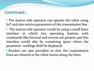 "SOLAR POWERED TRANSMISSION LINE INSPECTION ROBOT" | PPT
