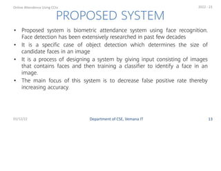 Automated attendence system PPT | PDF