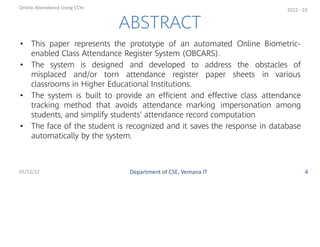 Automated attendence system PPT | PDF