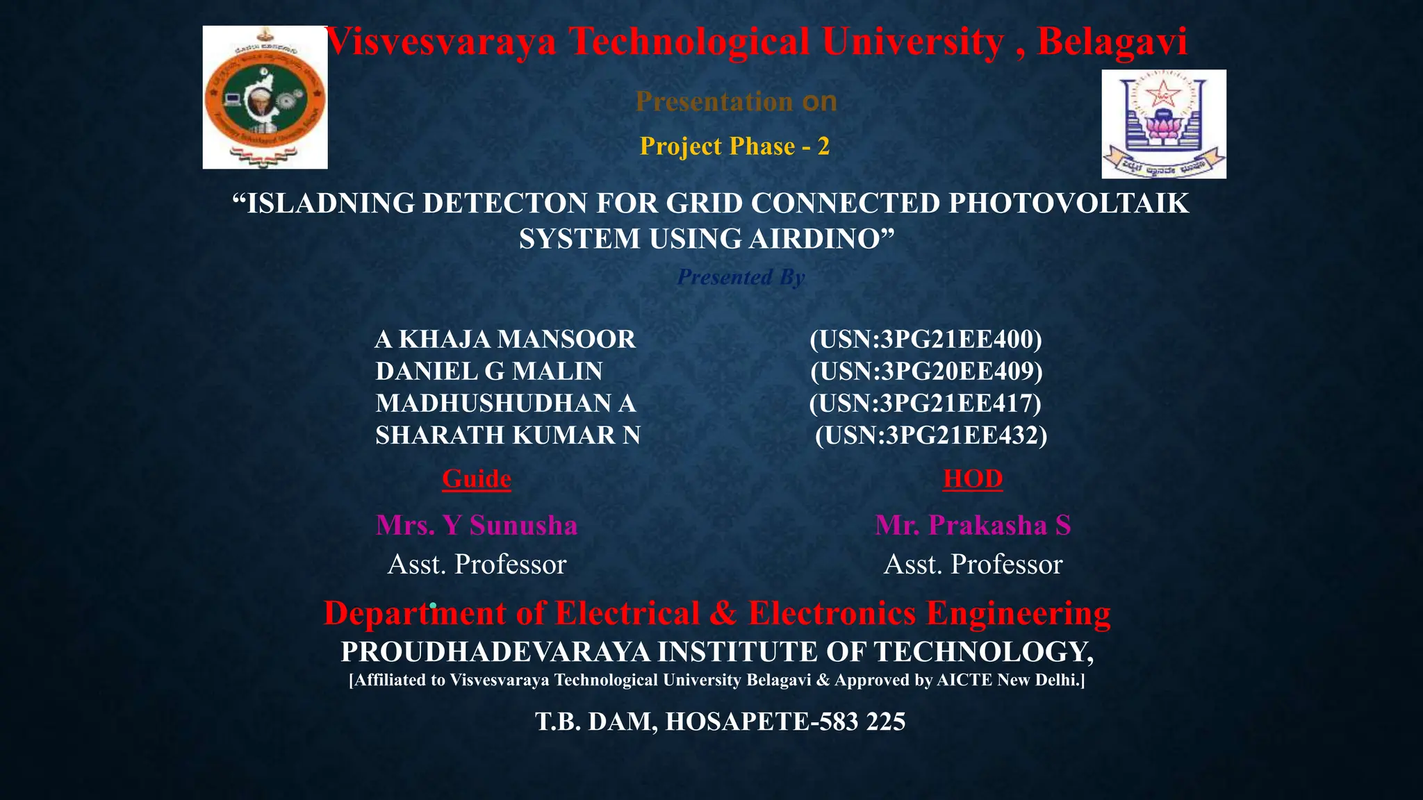 Islanding detection in grid connected photovoltaic system | PPTX