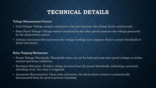 Islanding detection in grid connected photovoltaic system | PPTX