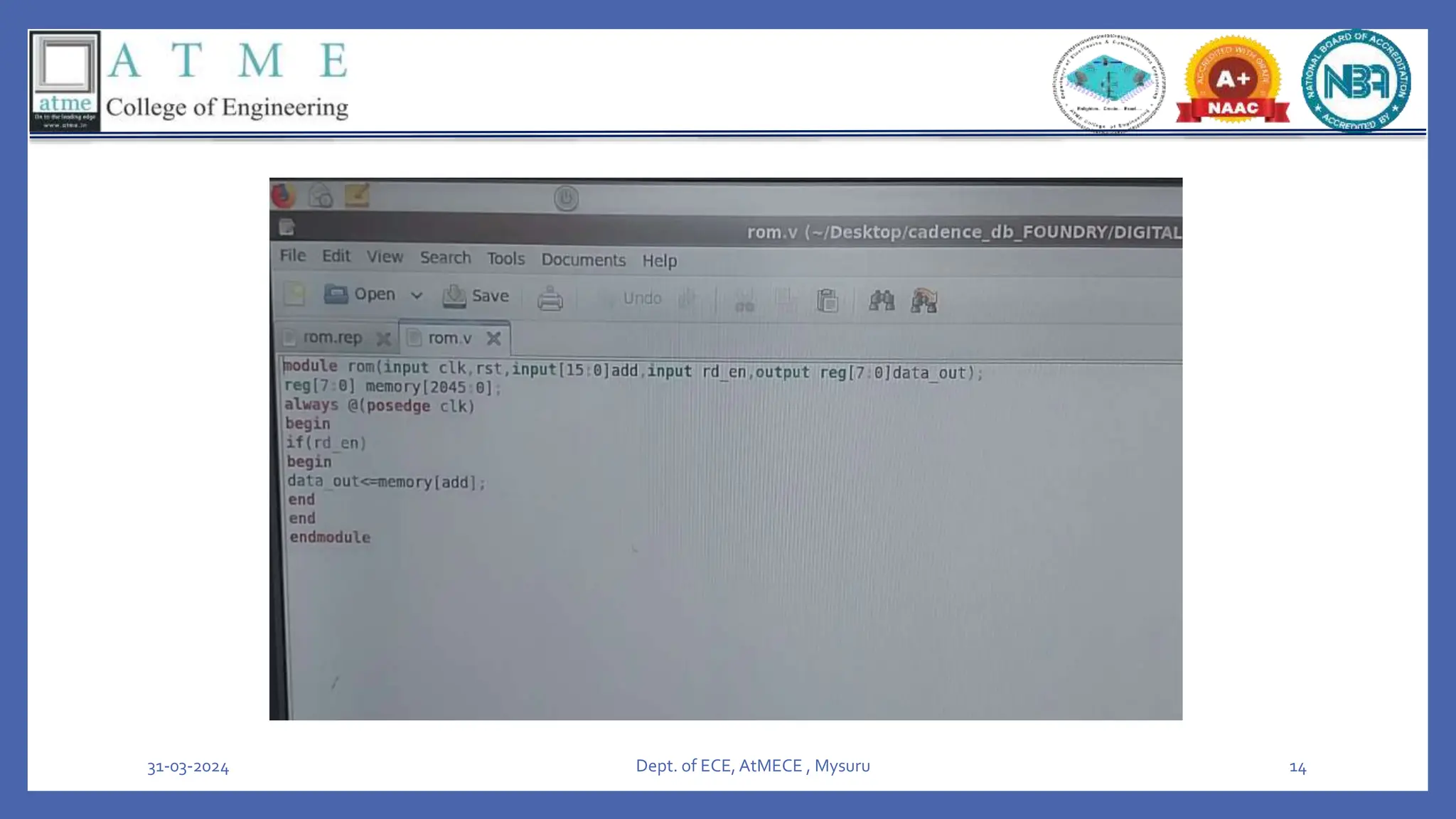 Synthesisof ram and rom in cadencesoftware.pptx