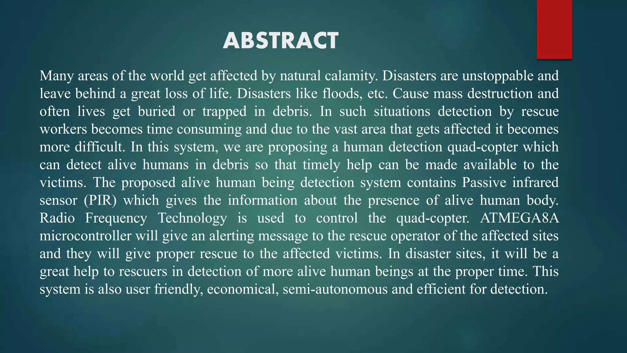 Human Detection System Using Drone For Disaster Rescue Operation Pptx