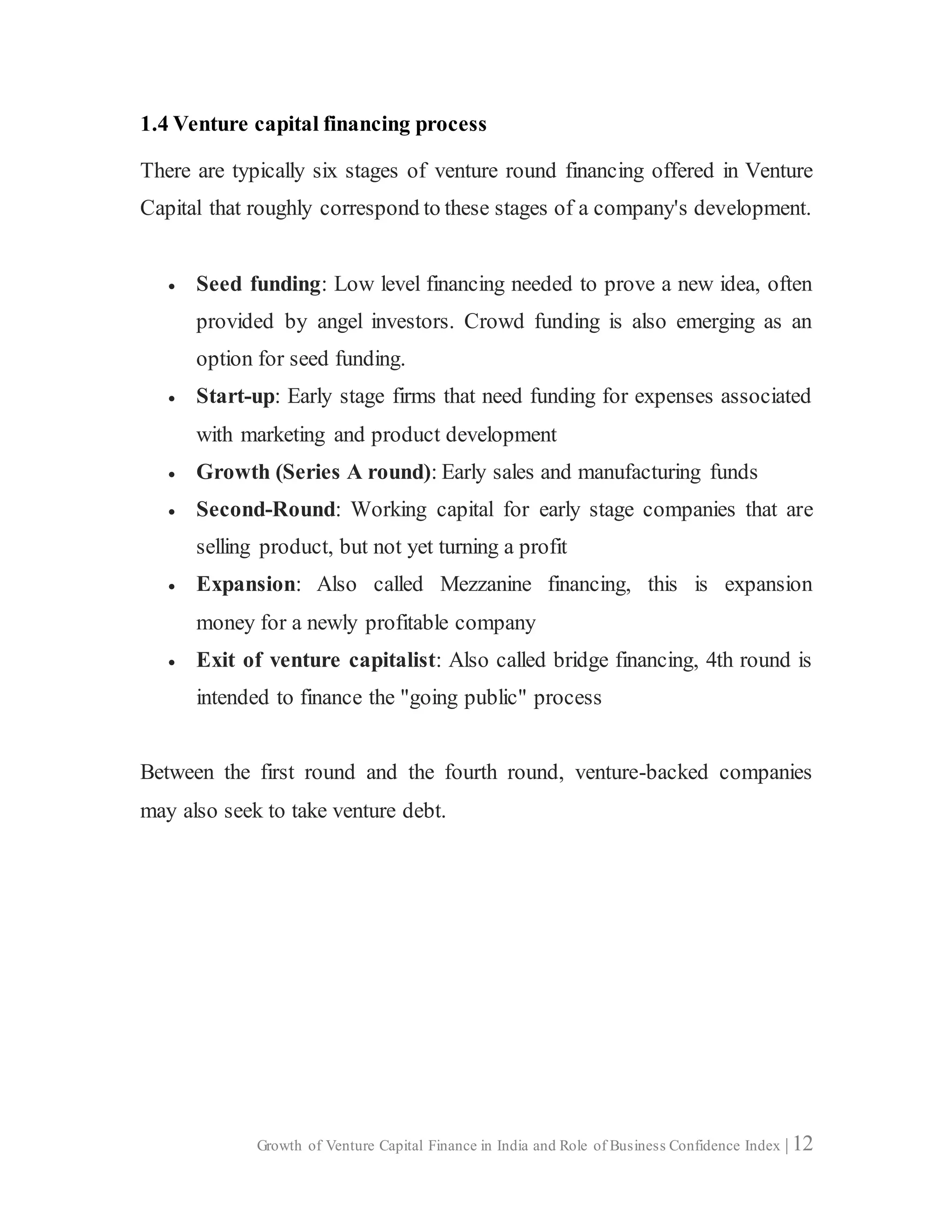 Research Project Report on Growth of Venture Capital Finance in India ...