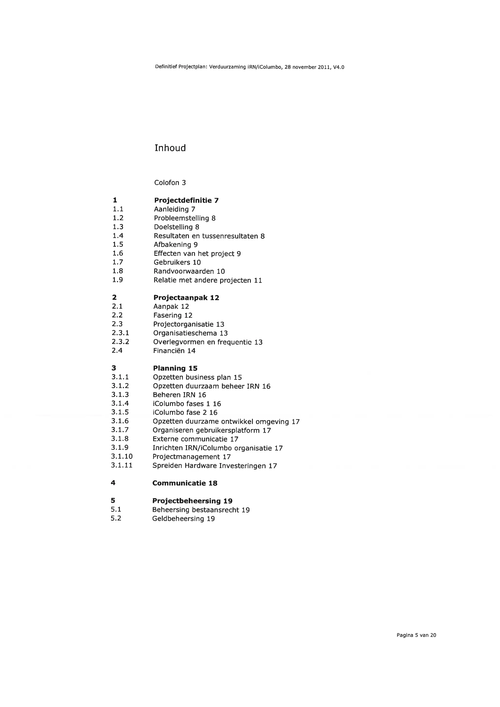 Projectplan verduurzaming-irn-icolumbo tcm126-444148 | PDF