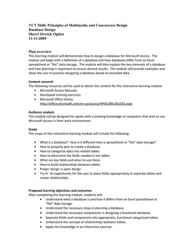 Training Module Project Plan | PDF