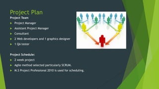 Project plan for a training web site | PPTX | Web Development | Internet