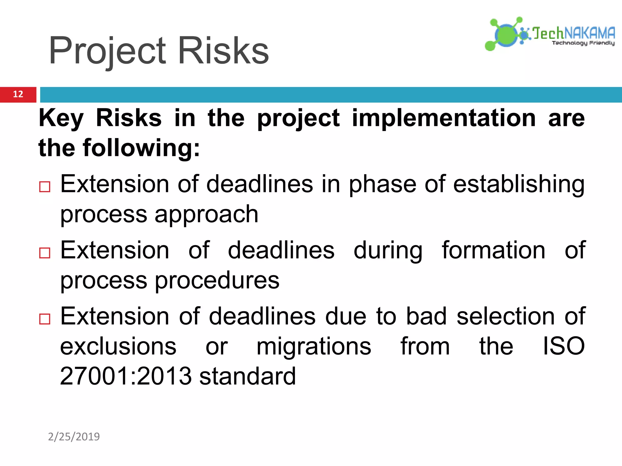 Project plan for ISO 27001 | PPTX