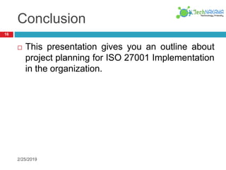 Project plan for ISO 27001 | PPTX