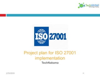 Project plan for ISO 27001 | PPTX
