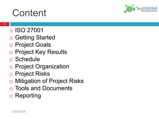 Project plan for ISO 27001 | PPTX