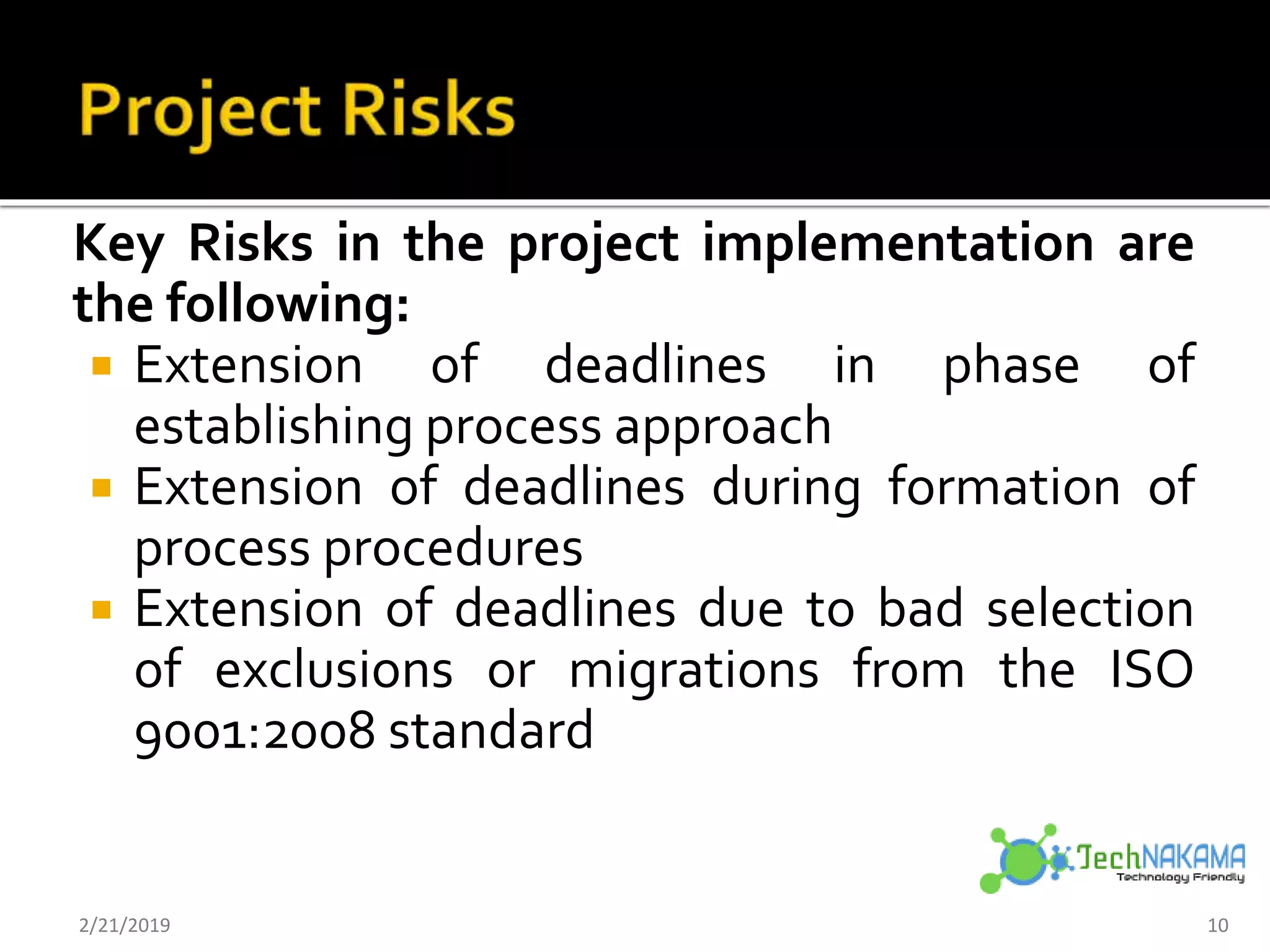 Project plan for ISO 9001 Implementation | PPTX