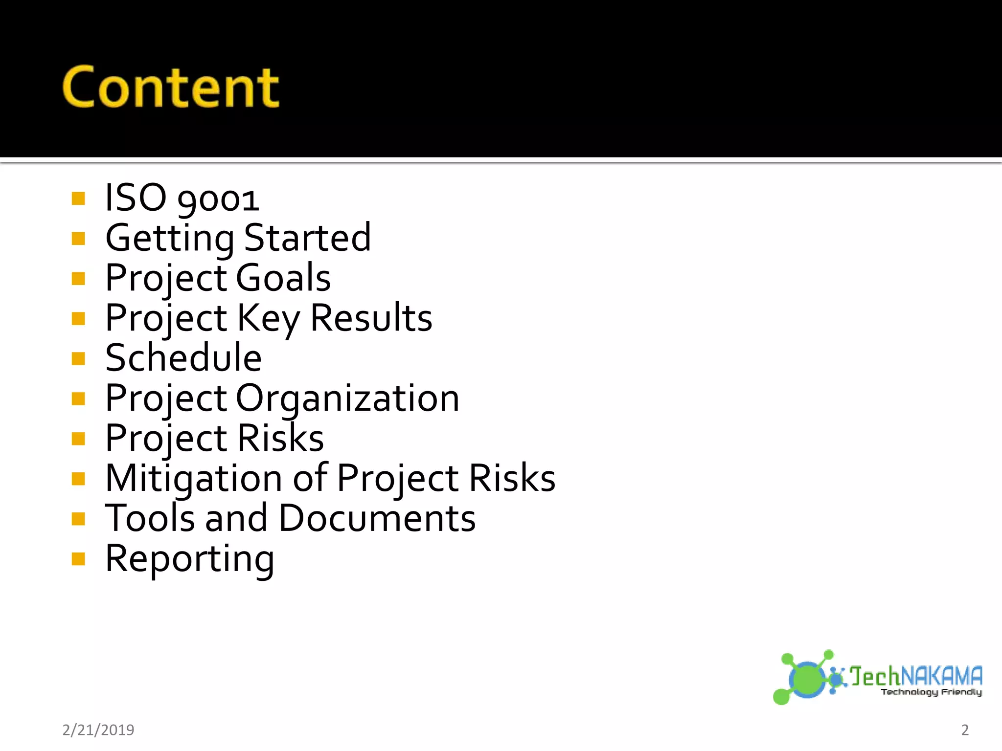 Project plan for ISO 9001 Implementation | PPTX