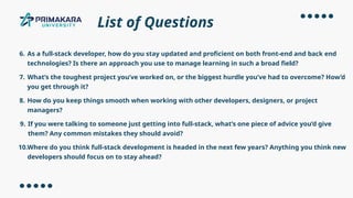 Learning English by Project Based Learning: Interview Session With Fullstack Developer | PPT