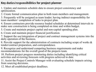 Project planner job description | PPTX