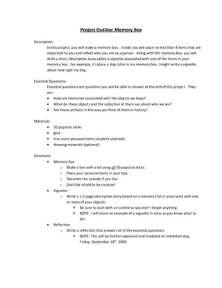 Project planner memory_box | DOC | Scrapbooking | Arts and Crafts