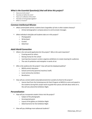 Project Planner: Who Am I? | PDF