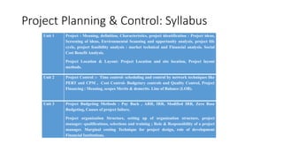 Project planning and control | PPTX
