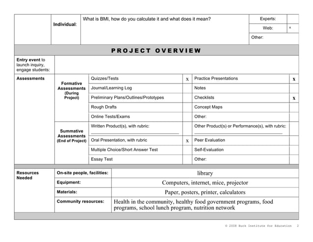 Project planning form | PPT