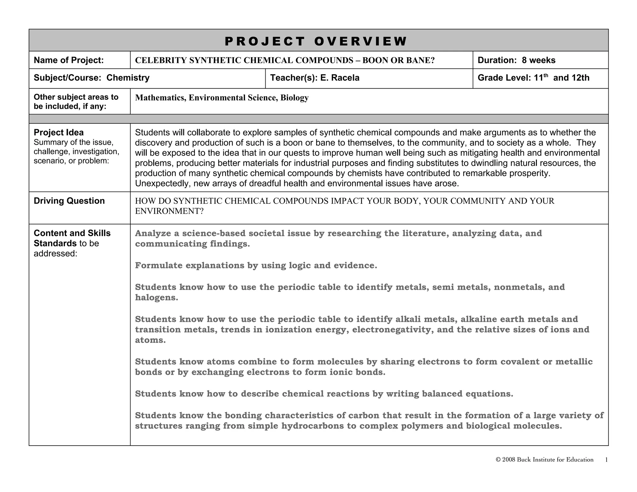 PBL Project Plan | PPT