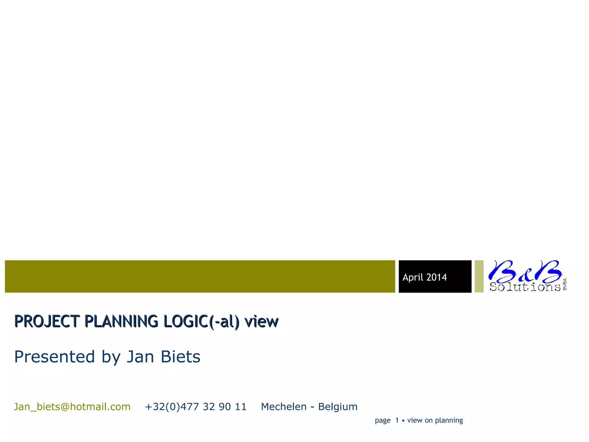 Project planning logic, how to optimise your schedule | PPT