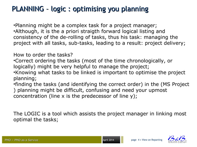 Project planning logic, how to optimise your schedule | PPT