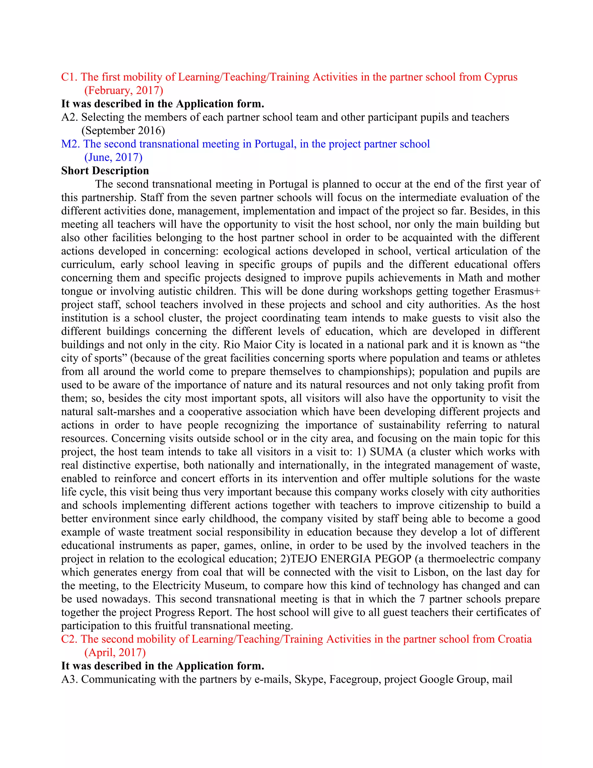 Project plan of activities ecological literacy | DOC
