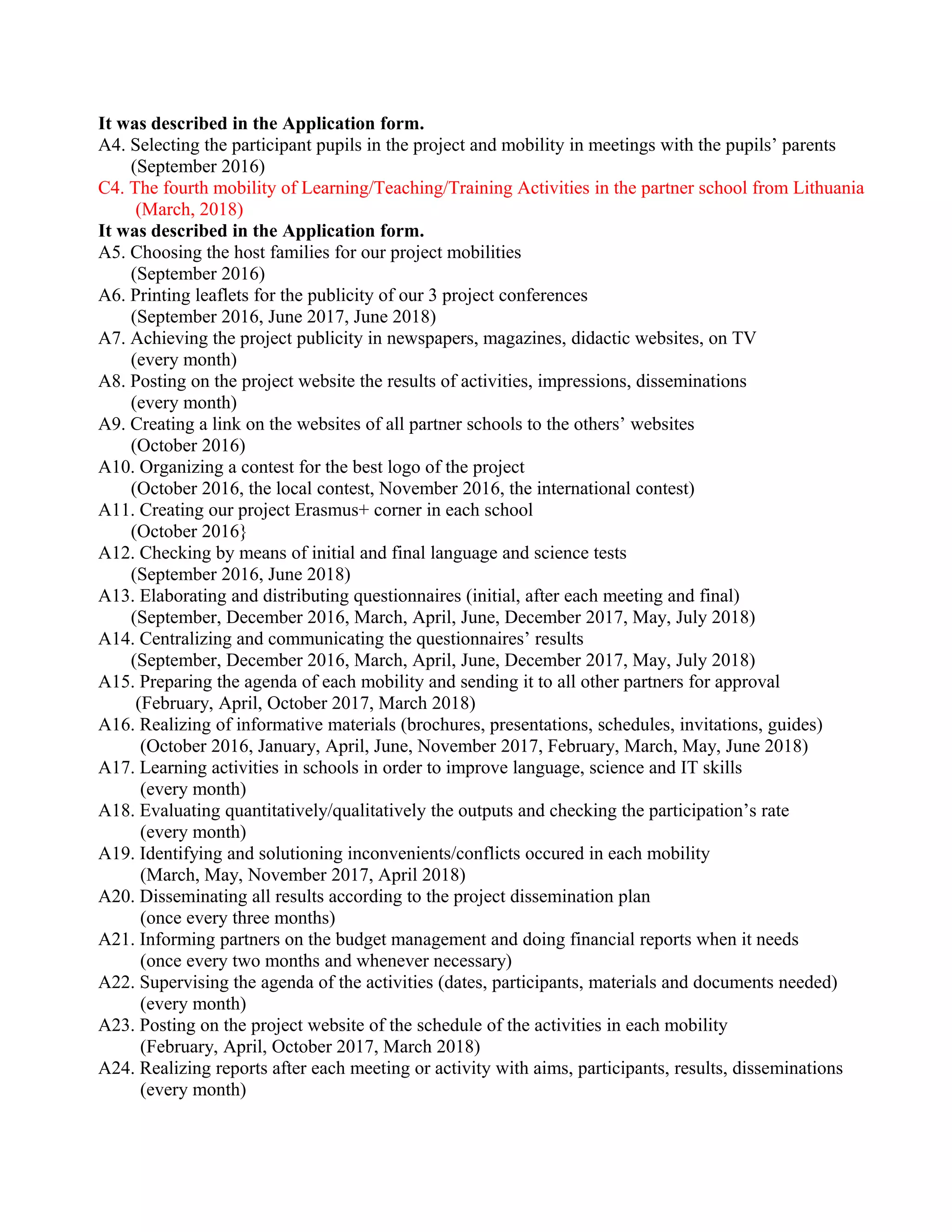 Project plan of activities ecological literacy | DOC