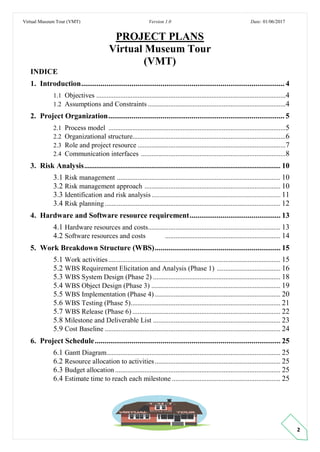 Project planning VMT - Virtual Museum Tour | PDF