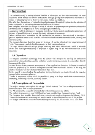 Project planning VMT - Virtual Museum Tour | PDF
