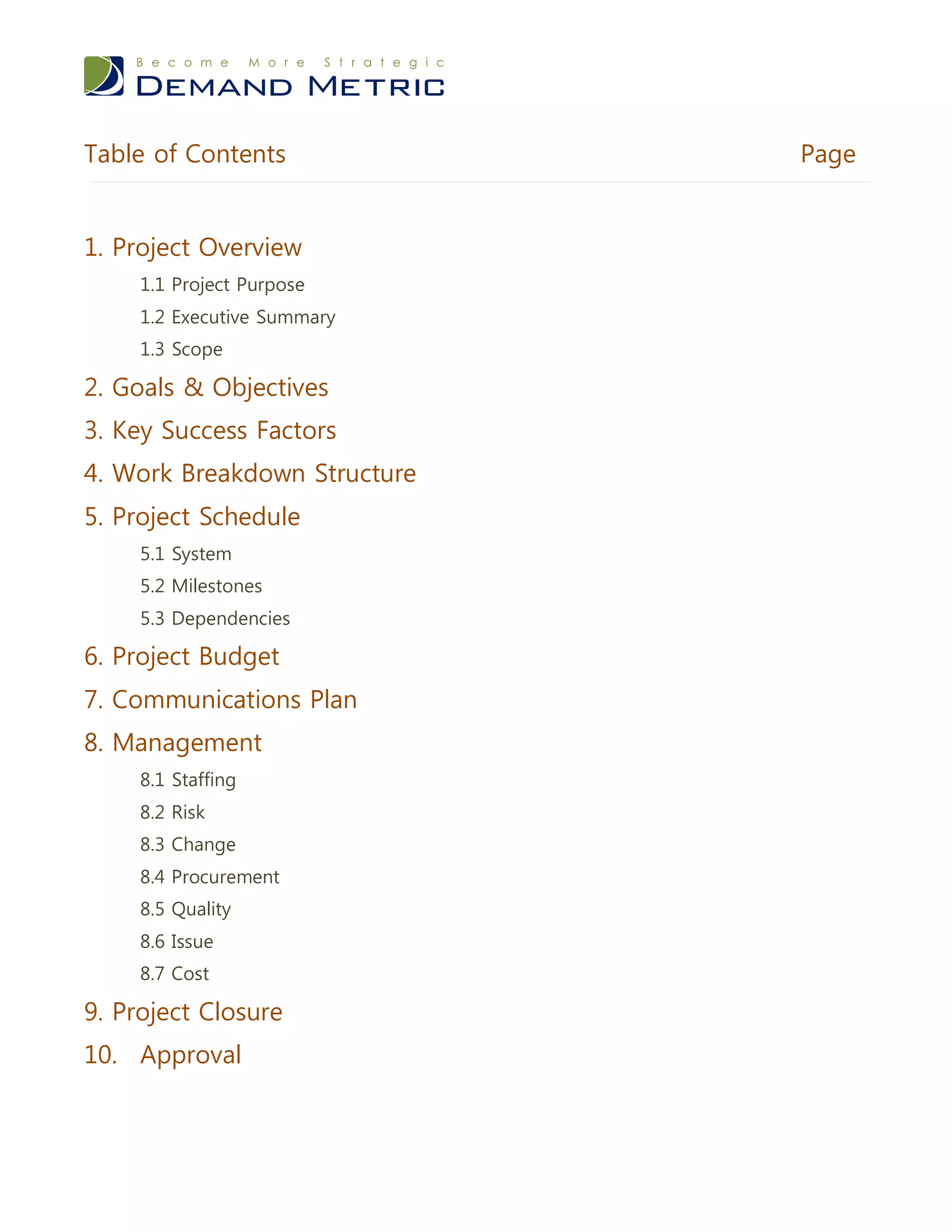 Project Plan template | PDF