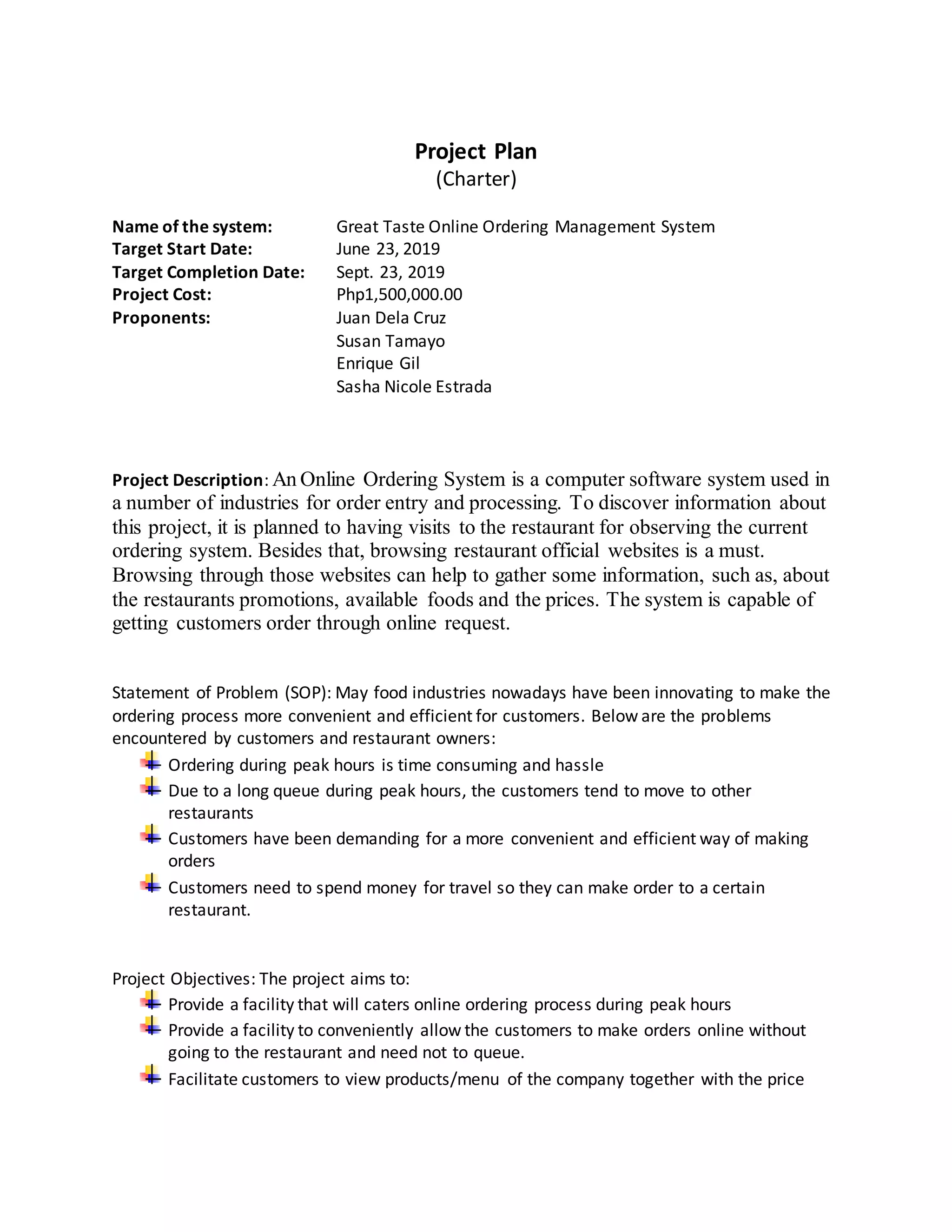 Project plan(template) | PDF