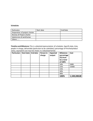 Project plan(template) | DOCX
