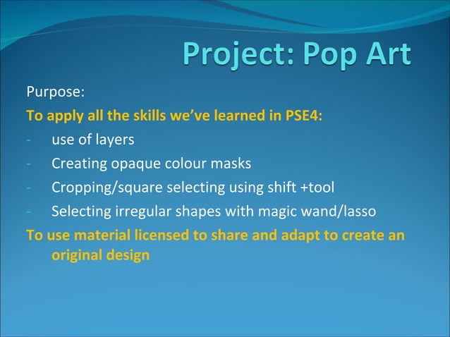 Project Pop Art | PPT