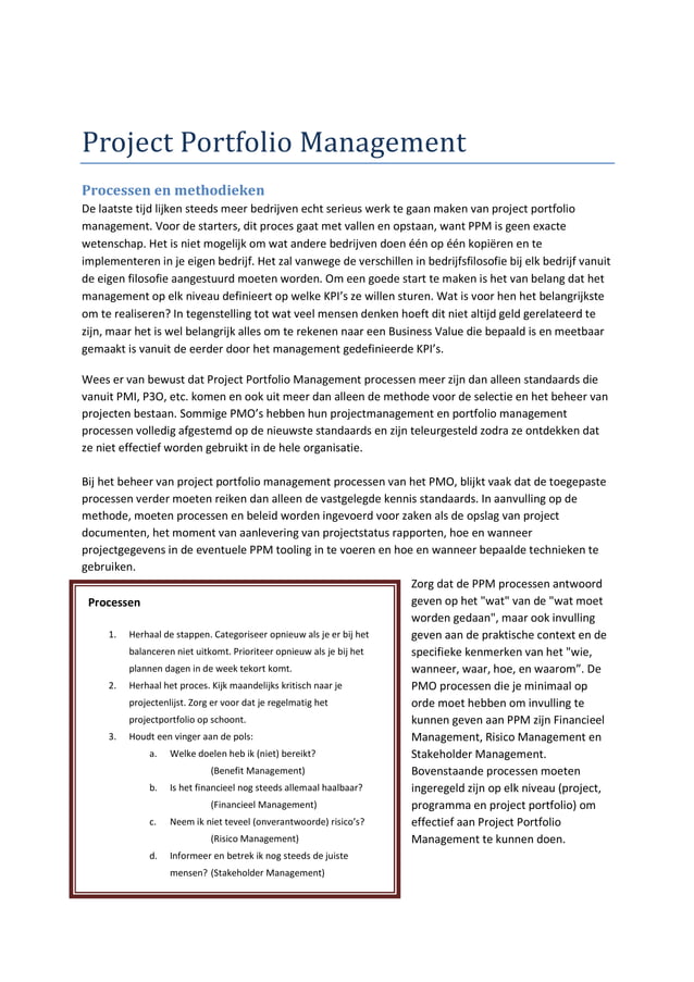 Project portfolio management | PDF