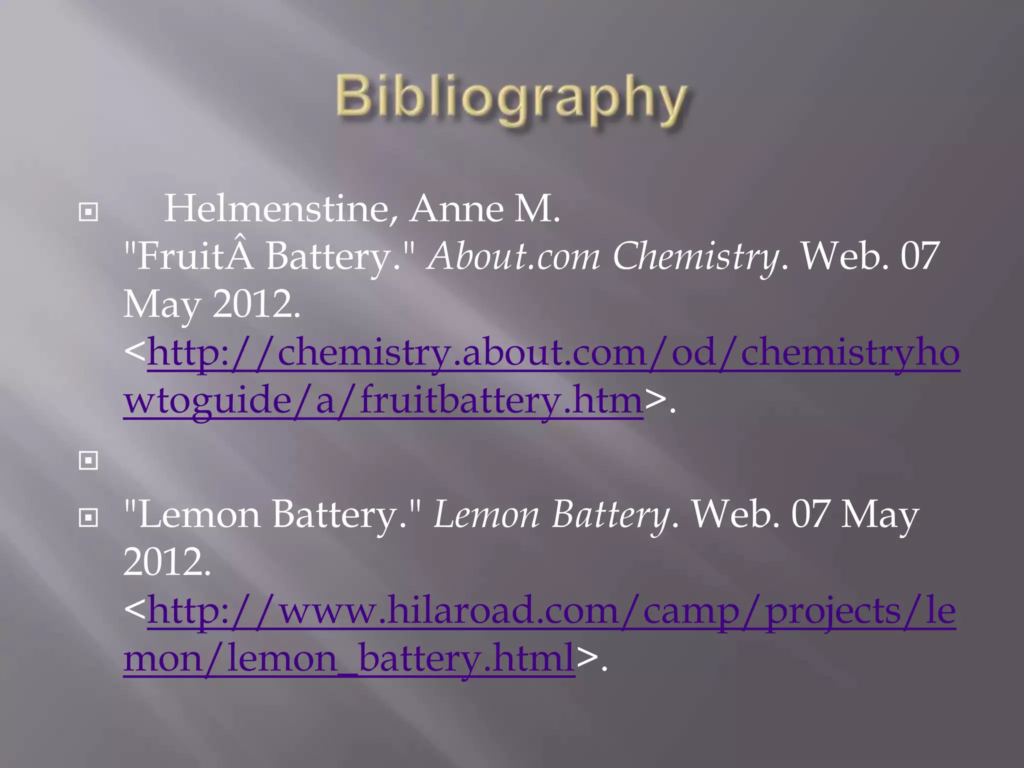 Citrus Battery Science Fair Project | PPTX