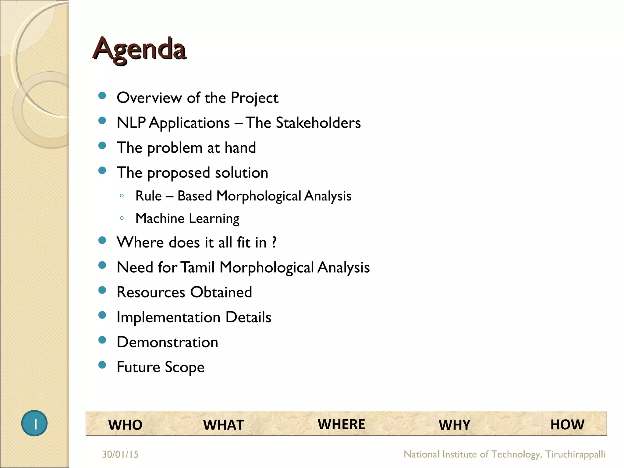Tamil Morphological Analysis | PPT