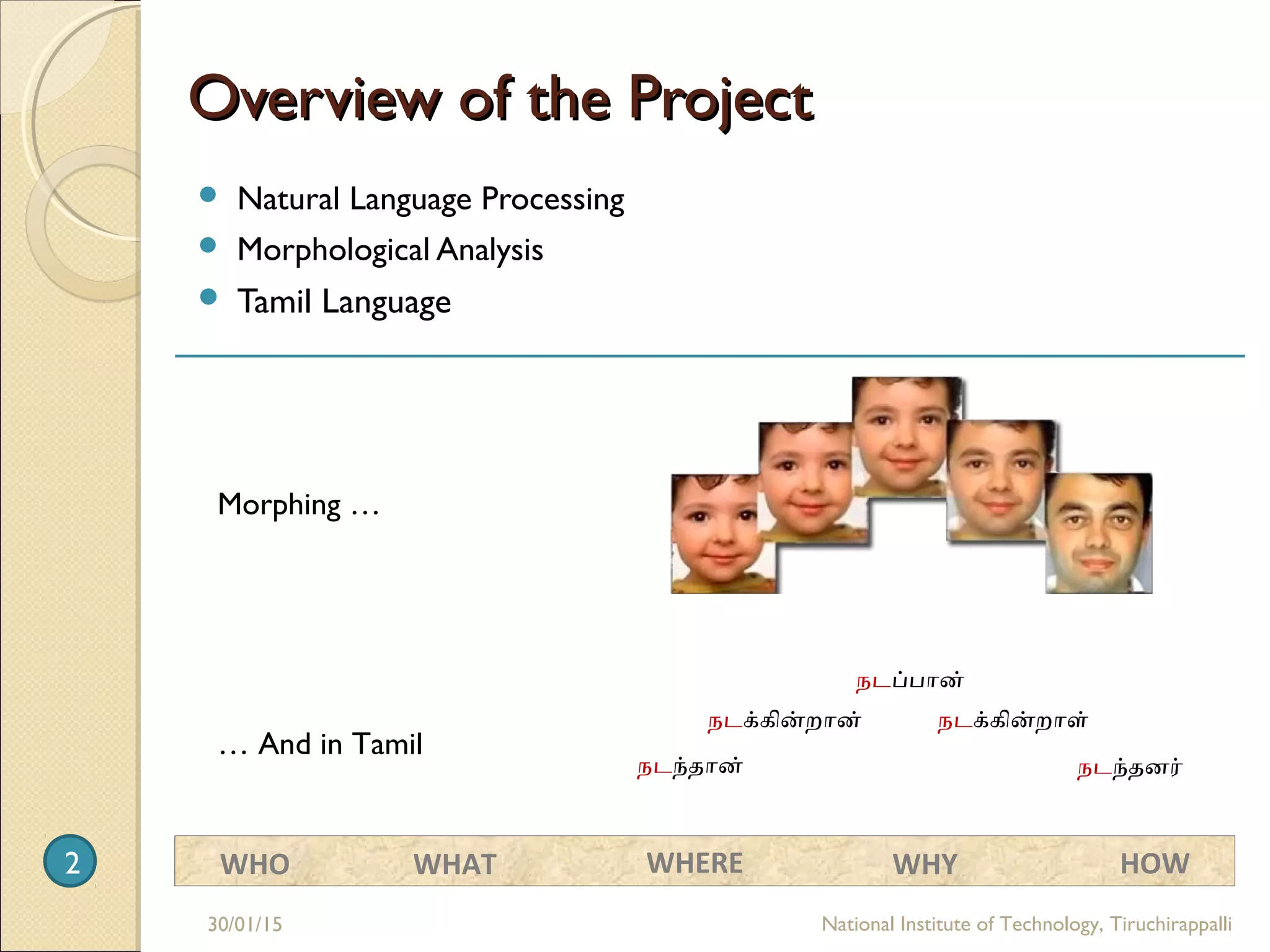 Tamil Morphological Analysis | PPT