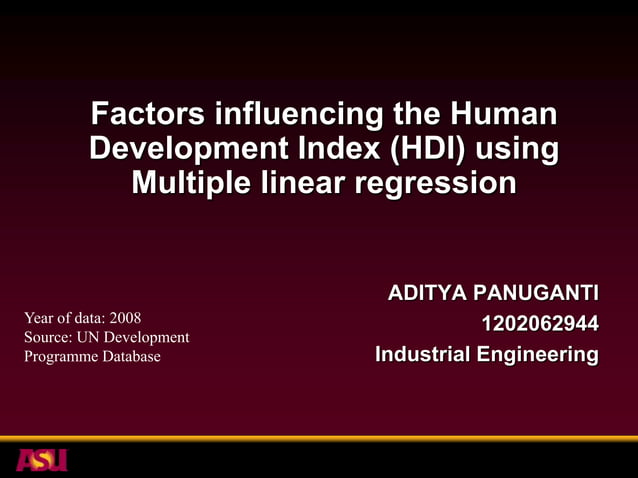 Factors influencing the Human Development Index (HDI) using Multiple ...