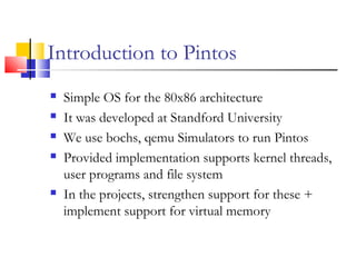 Project On Pint OS (INTRODUCTION) | PPT