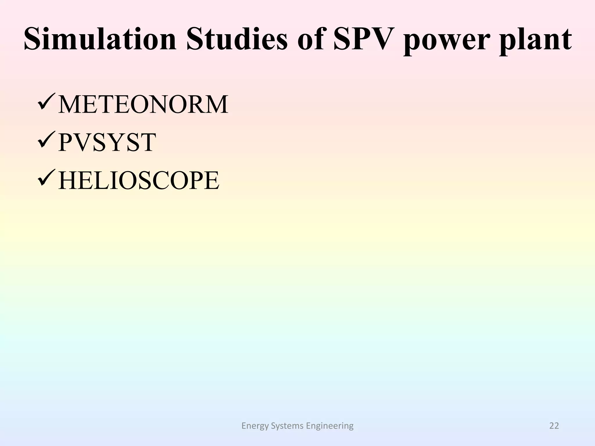 Study of Large Scale Grid interactive Solar PV power plant | PPTX