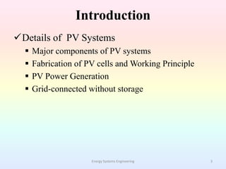Study of Large Scale Grid interactive Solar PV power plant | PPT