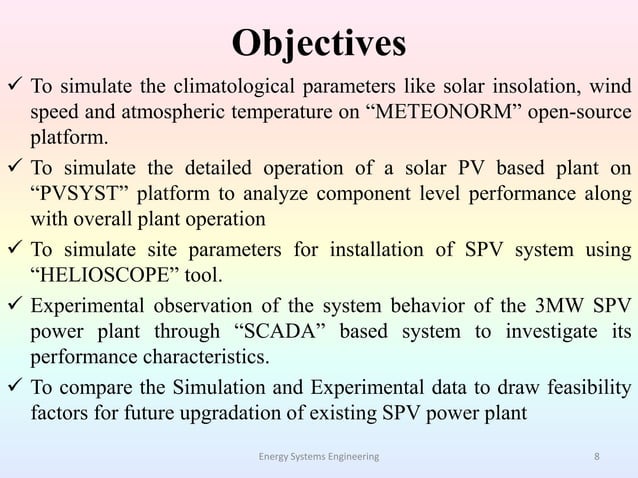 Study of Large Scale Grid interactive Solar PV power plant | PPTX