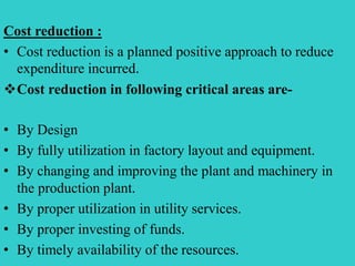 material costing & cost reduction ppt | PPTX