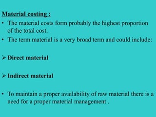 material costing & cost reduction ppt | PPTX