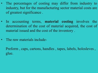 material costing & cost reduction ppt | PPTX