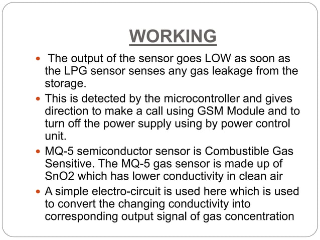 Microcontroller Based LPG Detector Using GSM Module | PPTX