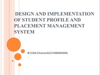 Design and Implementation of Student Profile and Placement management ...